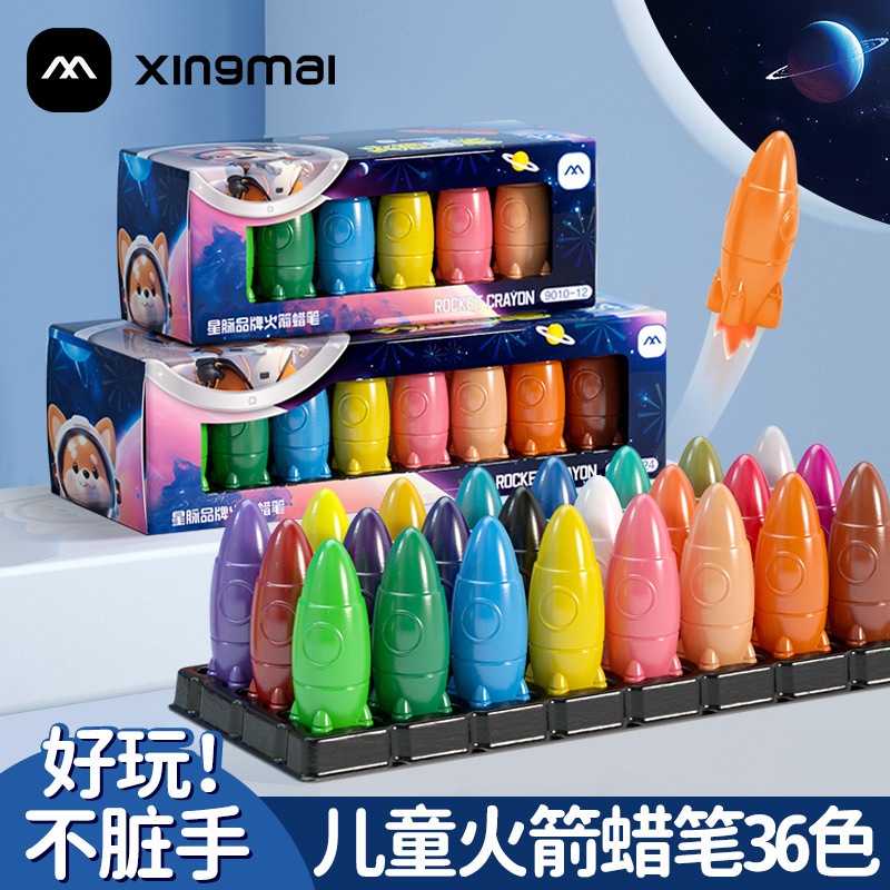 24 /36 Colors Space Crayons for Toddlers, Mess Free Unbreakable Non ...