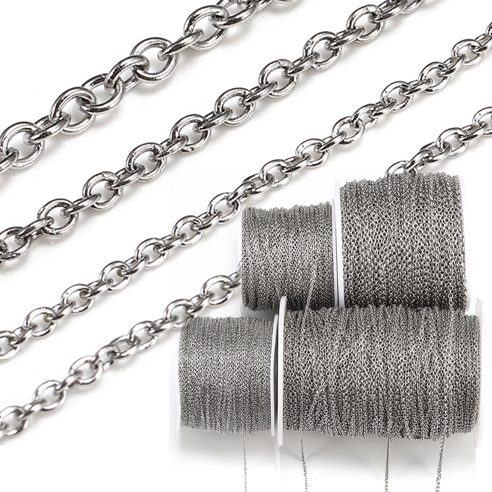 10Meters Stainless Steel O Shape Link Cable Chain Round Cross Chain ...