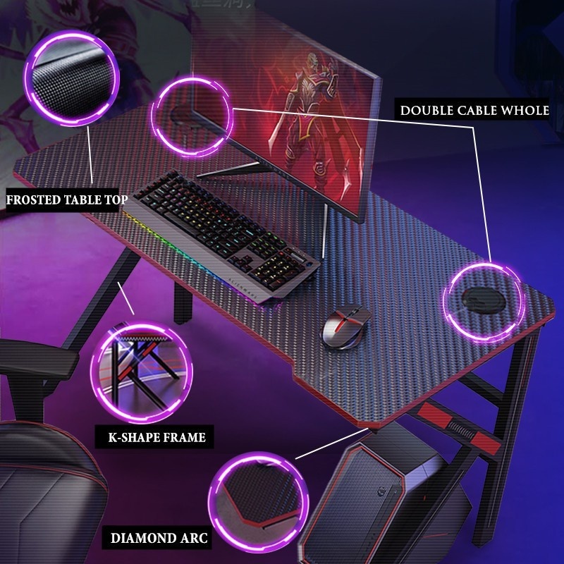 【Ready Stock】120cm Gaming Table meja gaming murah meja PC Laptop Table ...