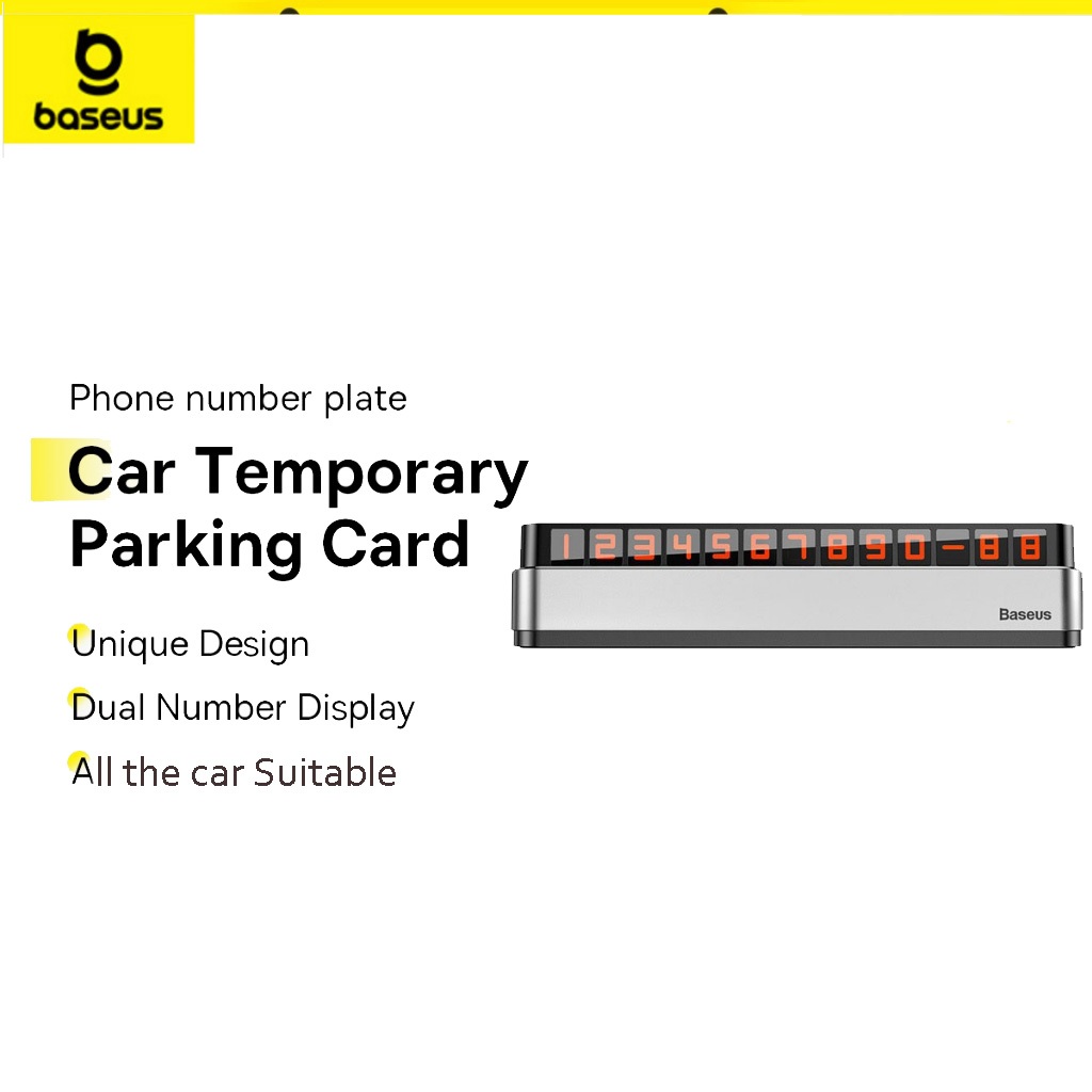 Baseus Car Phone Number Temporary Parking Card Hidden Luminous Auto ...