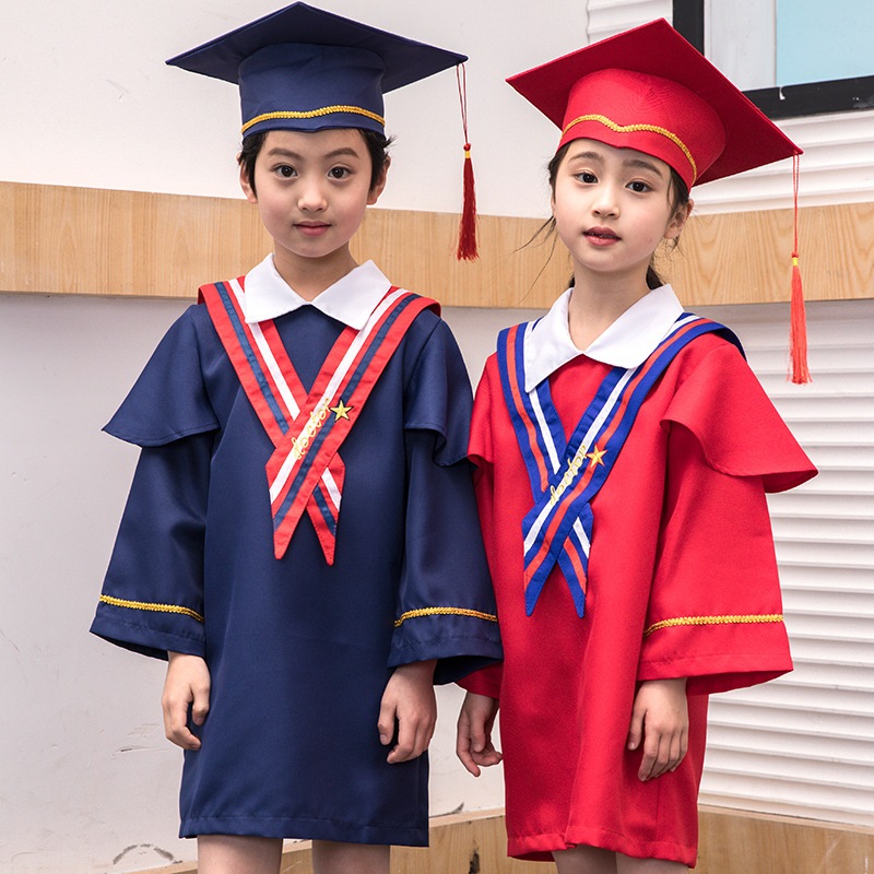 Graduation Uniform Gown Cap for Kids Boy Girl Unisex Graduation ...
