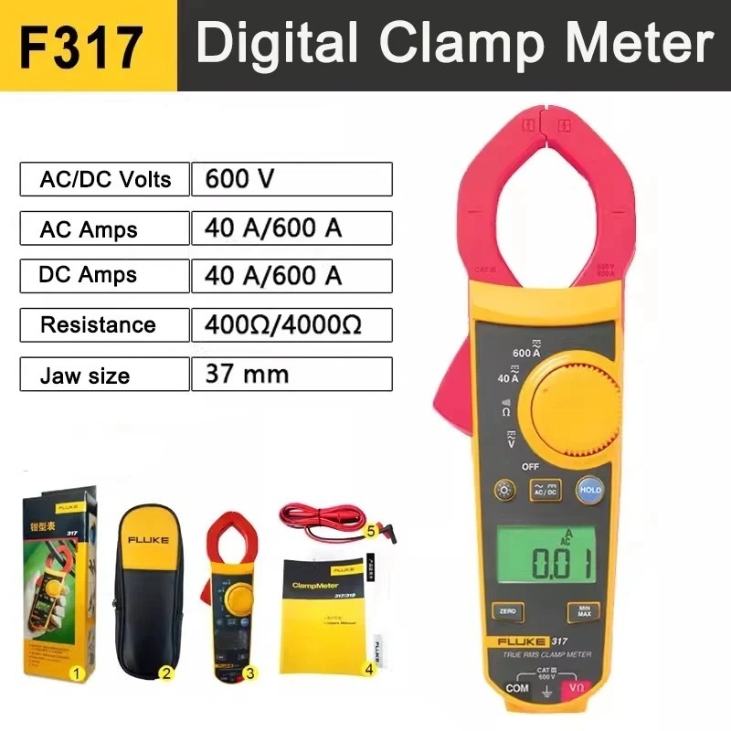 Fluke 317/319 Original Digital Clamp Meter F317/F319 Multimeter Tester ...