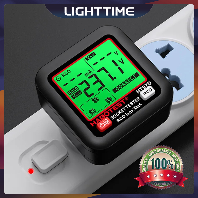 HT97 Digital Socket Tester Voltage Detector RCD GFCI Voltage Test EU US ...