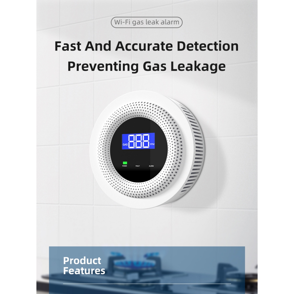 Gas leak Detector Smart Gas Detection Alarm Combustible Biogas/Methane ...