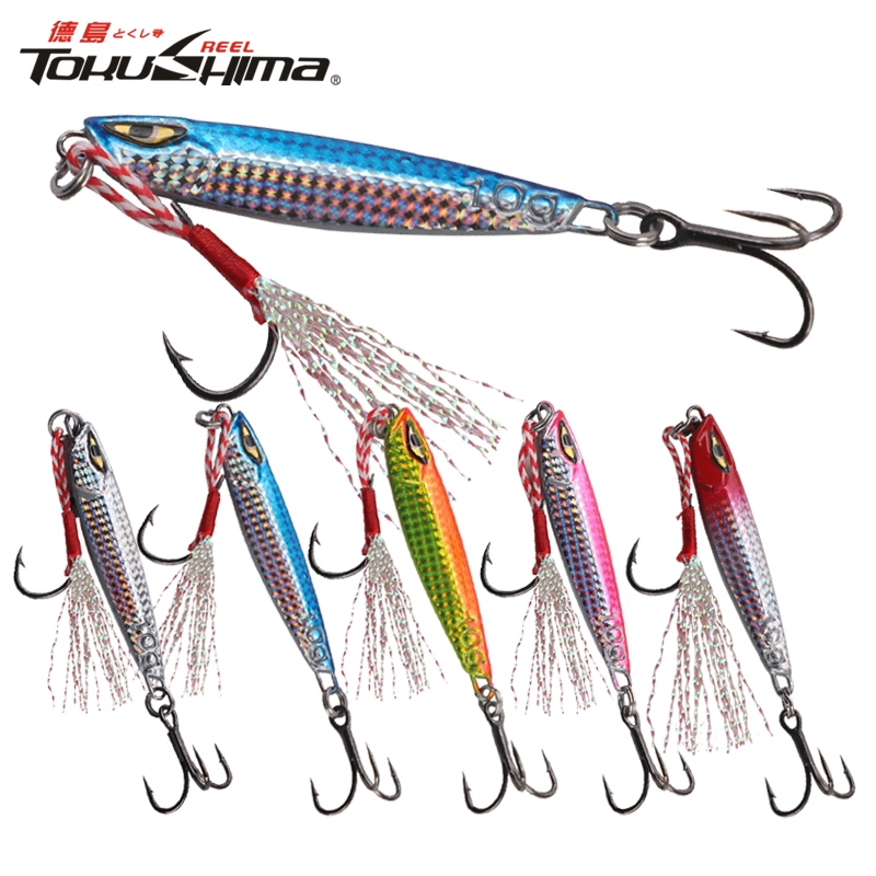 1Pcs 7g/10g/15g/20g/25g/30g Laser Casting Lure Metal Jig Sinking Fishing Bait Heavy Jigging With ...