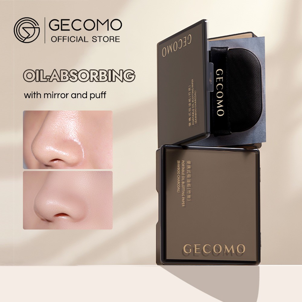 GECOMO 吸油纸 Bamboo Charcoal Oil Absorbing Paper With Puff Facial Oil ...