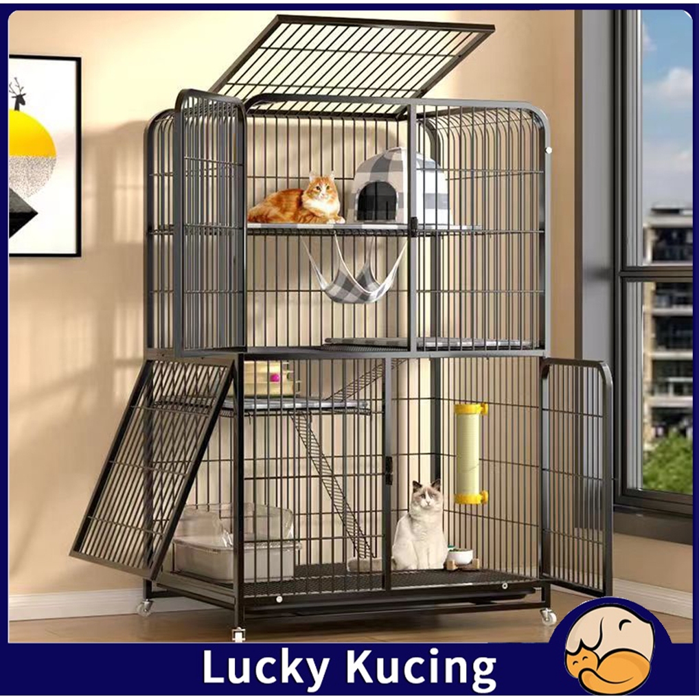 Large Cat Cage2 3 Tingkat 4 Level Metal Steel Pets Sangkar Villa Large ...