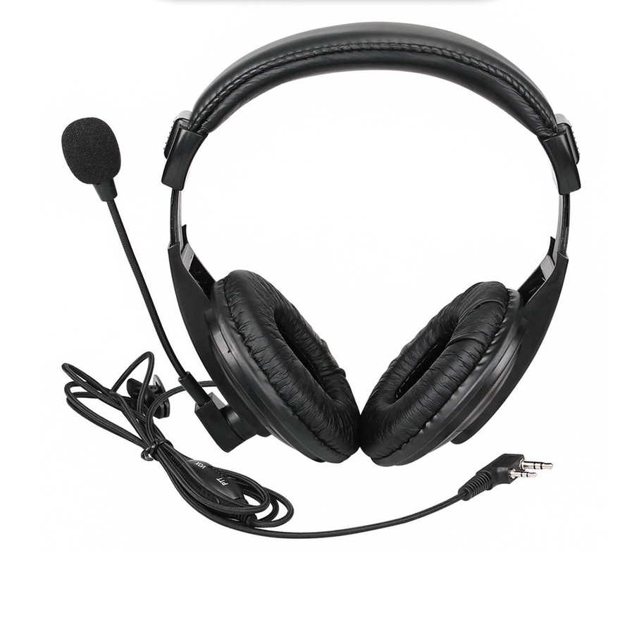 Retevis Overhead Noise Reduction Walkie Talkie Headset 2 Pin Mic for ...