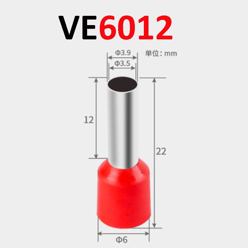 20Pcs VE Tubular Crimp Terminals,Wire Insulated Terminator,Block Cord ...