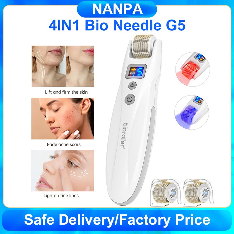 Derma Roller For Beard Hair Growth Beauty Microneedle Face Lifting LED ...