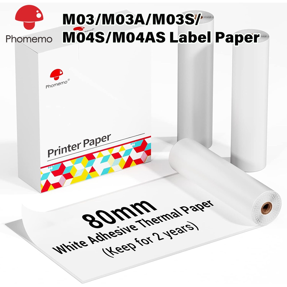 Phomemo Continuous Thermal Label Sticker For M03/M03AS/M04S/M04AS/241BT ...