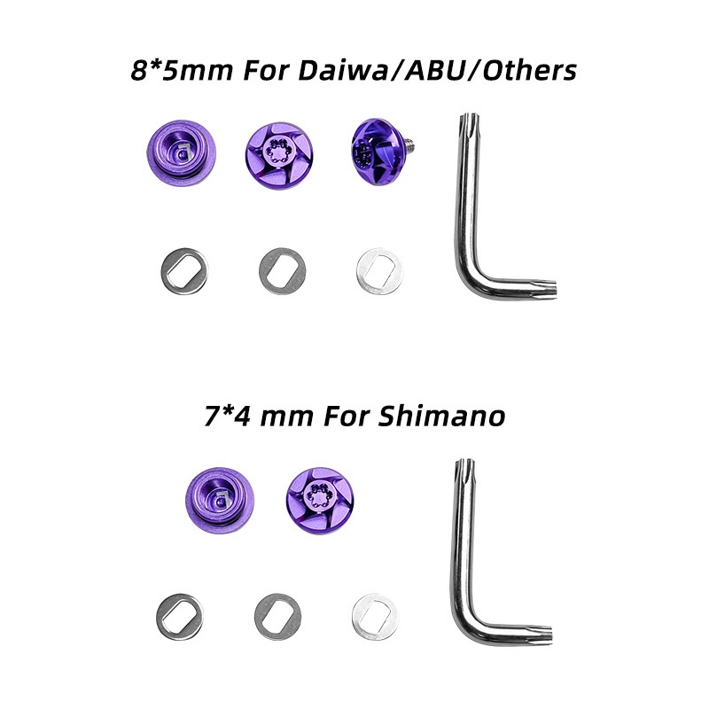 Gomexus CNC Baitcatsing Reel Handle Parts Nuts (7 x 4mm/8 x 5mm) PJB ...