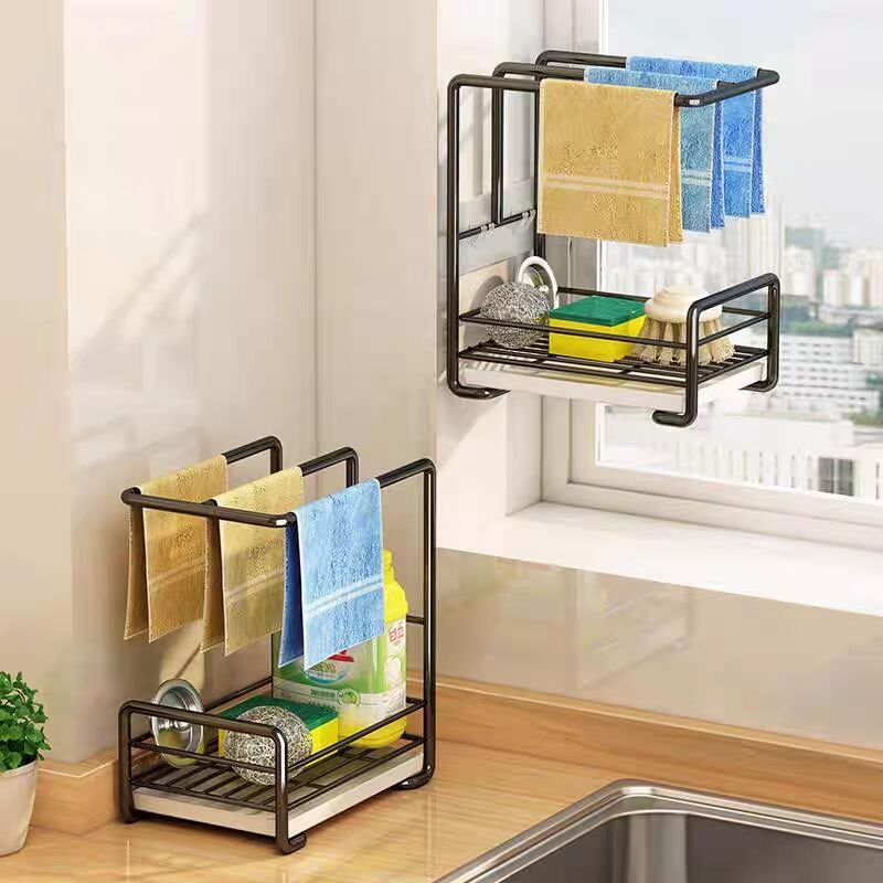 Kitchen Dishcloth Storage Rack Rag Holder Dish Brush Drying Hanger with ...