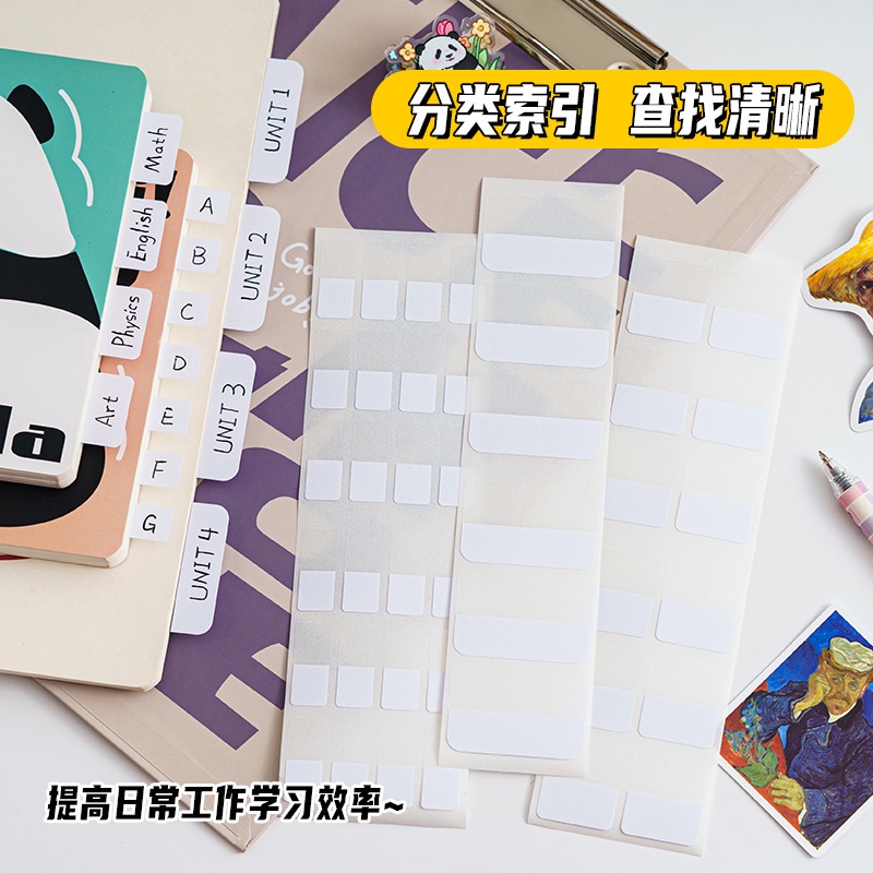 10 Sheets White Index Label Sticker Classification Stickers Book Marker ...