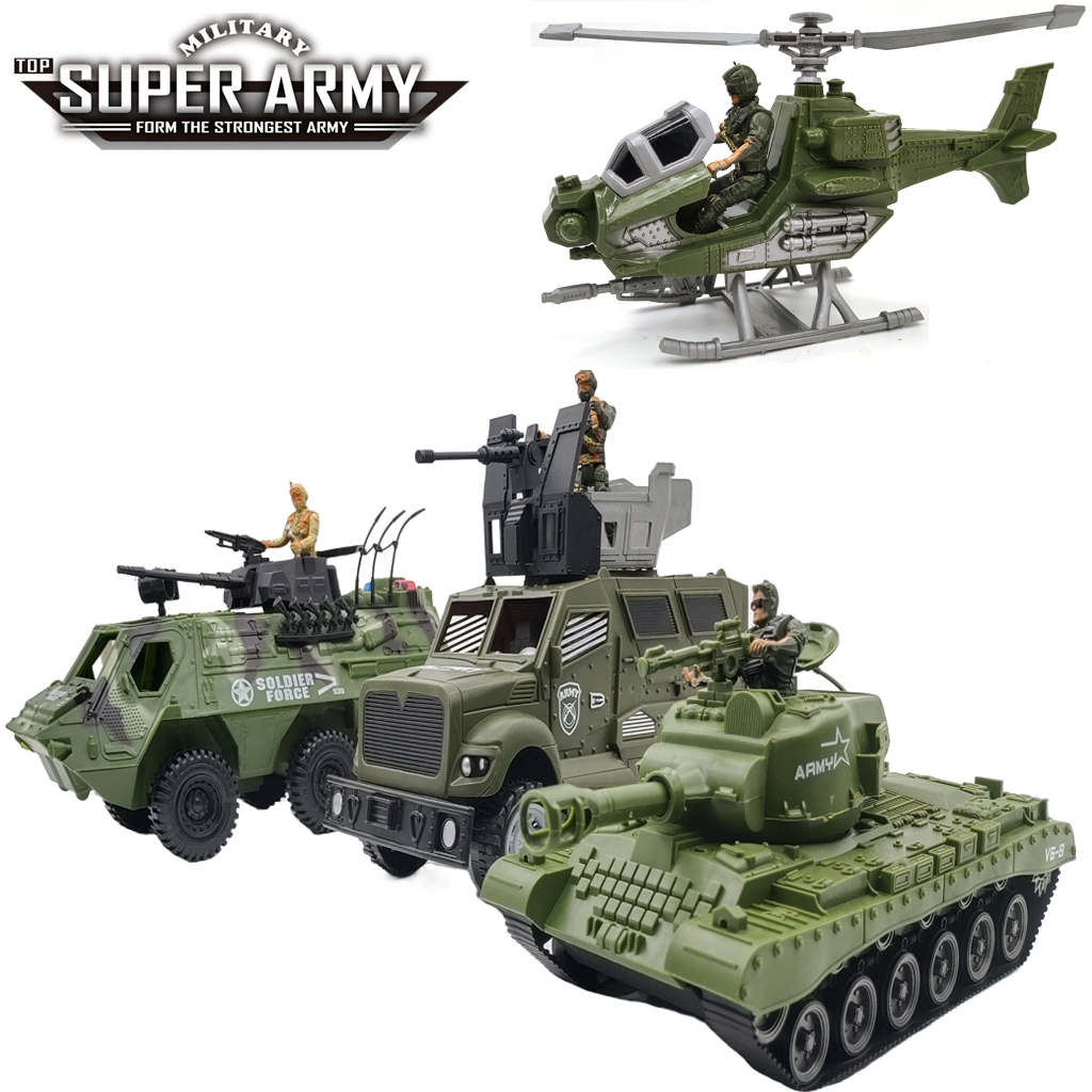 Military model toy set Soldier tank armored vehicle military off-road ...