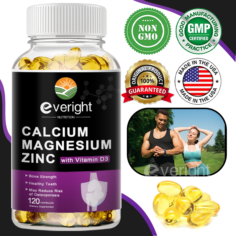 Calcium Magnesium Zinc Capsules Vitamin D3 for Muscle Bone Joint ...