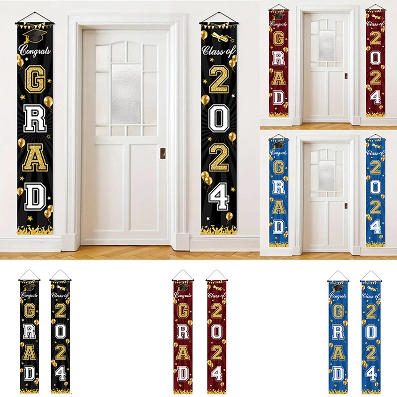 2pcs Graduation Door Curtain 2024 GRAD Themed Door Banner 30*180cm ...