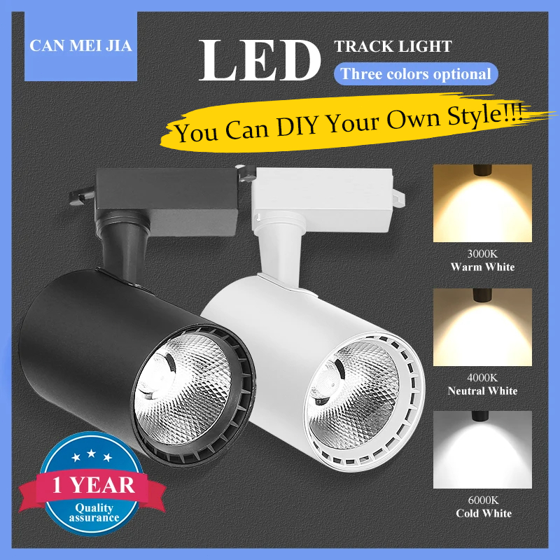 【Multiple Light Colors】Led Track Light Spotlight 3 Color 12/20/30/40W ...