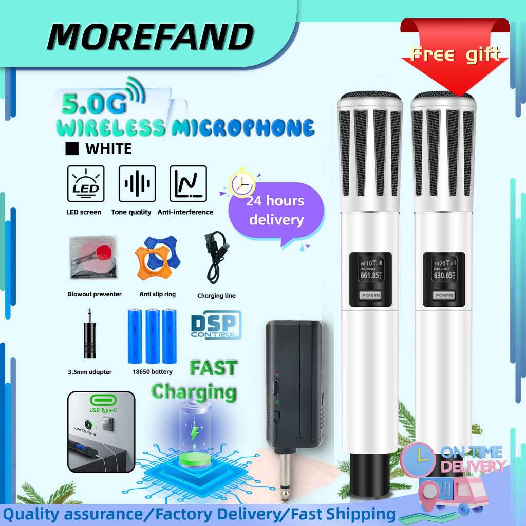 Microphone, White microphone, wireless microphone, Handheld microphone ...