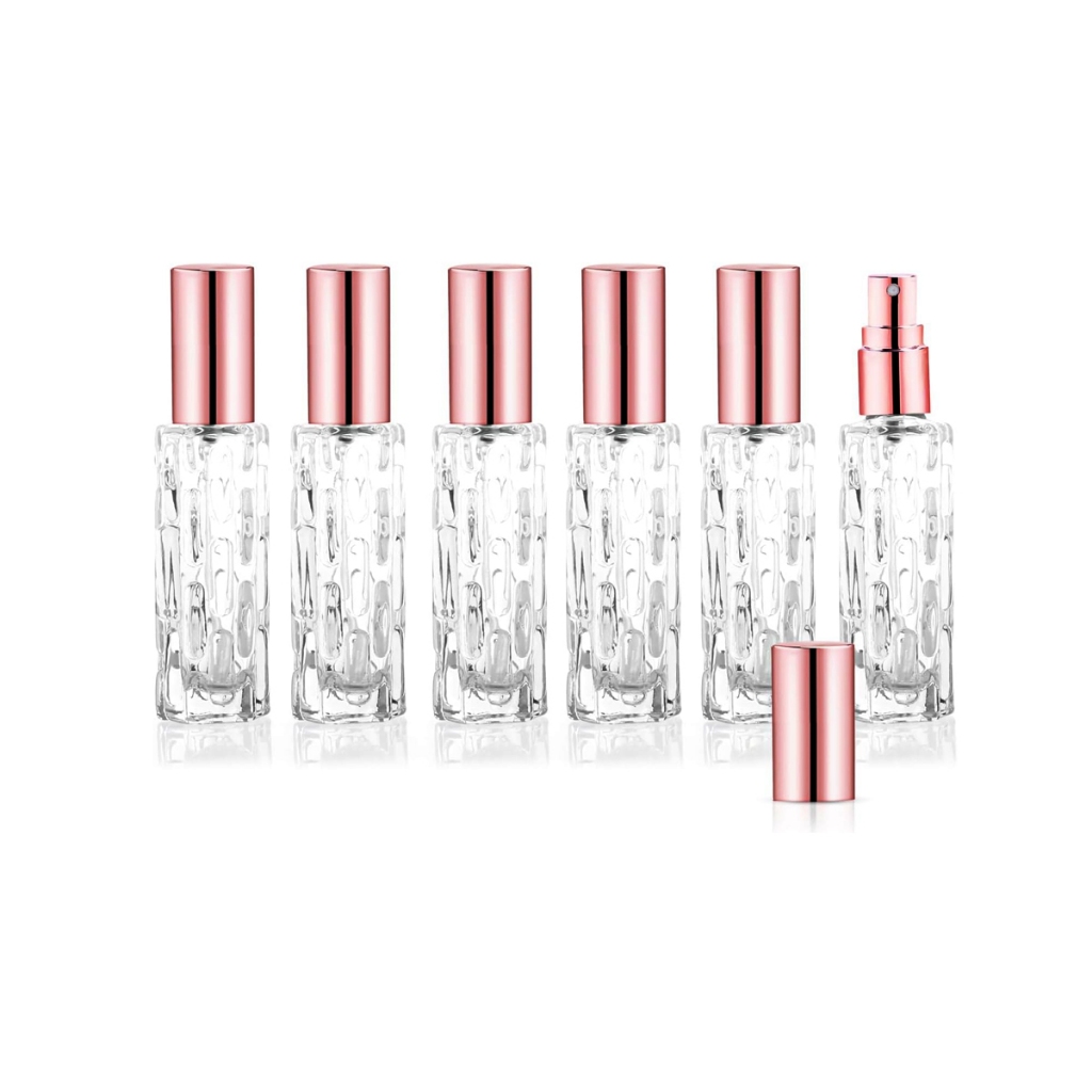 6PCS 10ml/0.3oz Clear Glass Perfume Atomizer Refillable Fine Mist Spray ...
