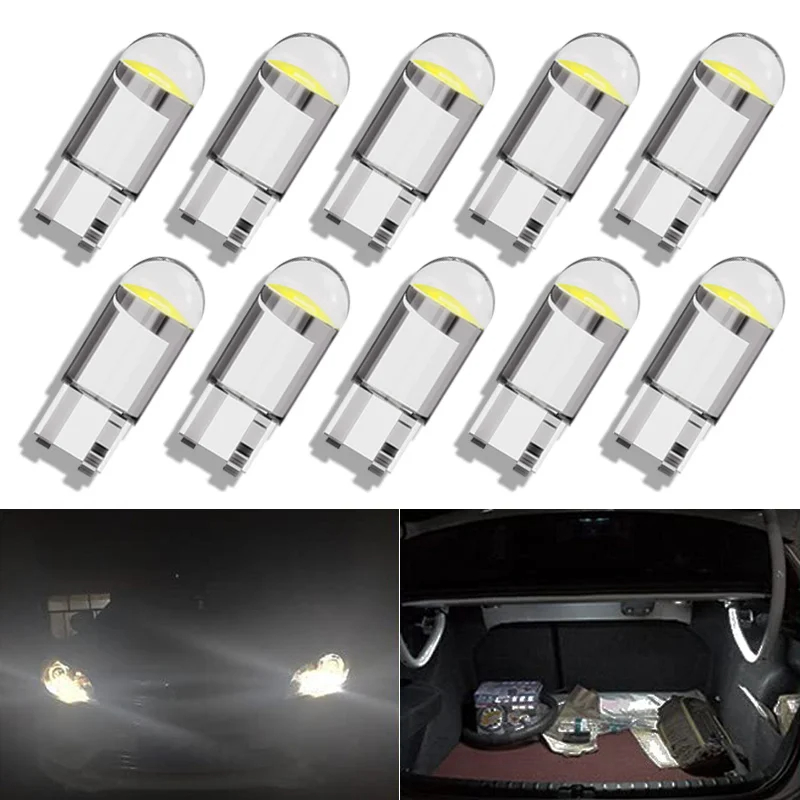 Car LED Bulb Signal Light COB T10 W5W 5W5 12V 7000K White Blue Auto ...