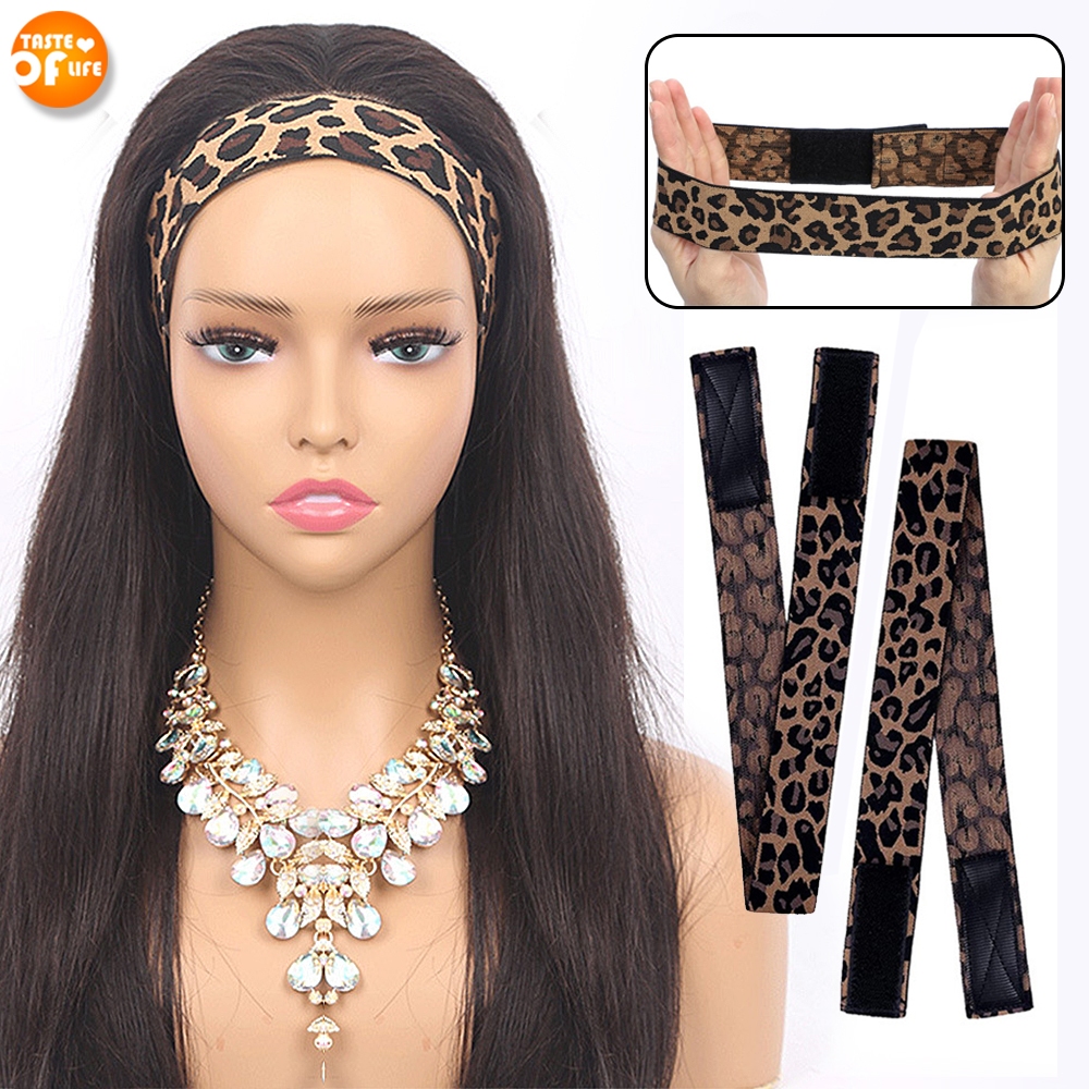 Leopard Print Wig Elastic Hair Band Antiskid Fixed Wig Grip Band Velcro ...