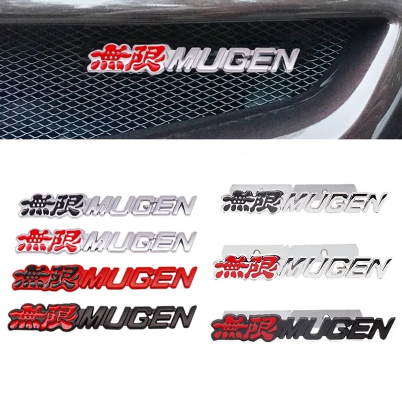 3D Metal Mugen Logo Front Grill Rear Trunk Car Emblem Badge Sticker ...