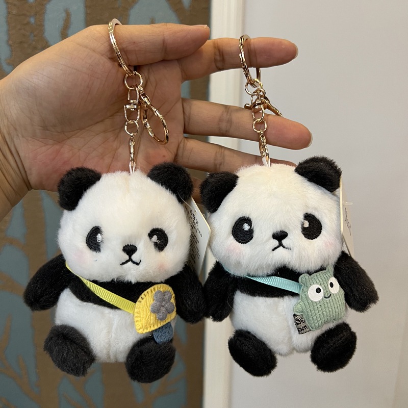 Panda Doll Keychain Pendant Plush Toy Cute Simulation Panda Backpack ...