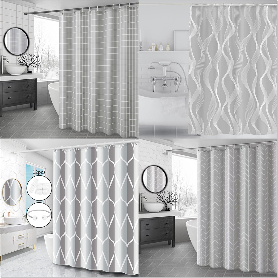 COD 180/200/220/240CM Langsir Bilik Mandi Langsir Kalis Air Hotel ...