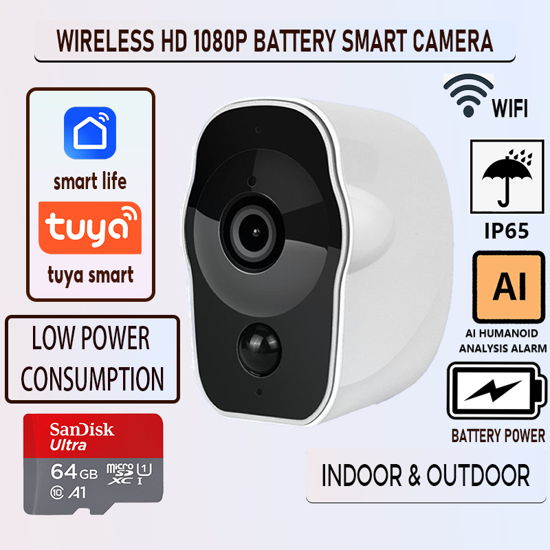 Battery CCTV Wireless Outdoor & Indoor Tuya Smart Wireless CCTV ...