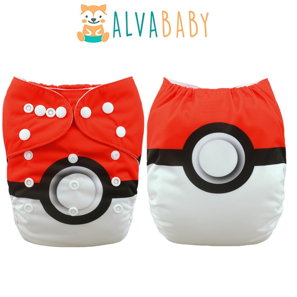 ALVA baby cloth diaper 【shell only】Positioning Printed One Size ...