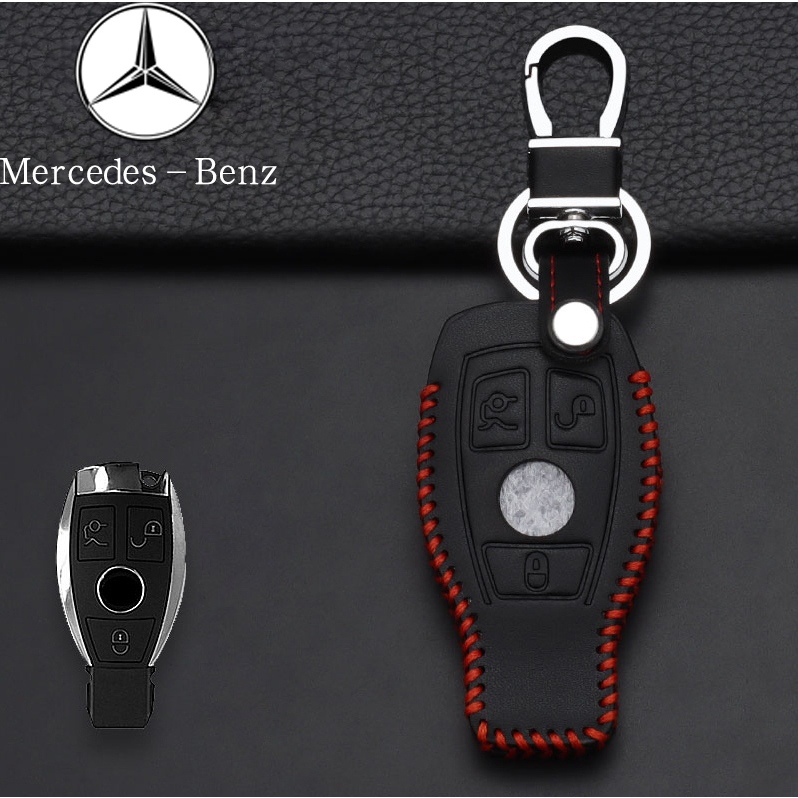 3 buttons Genuine Leather Key Cover Mercedes-Benz GLA/GLS/SLK/AMG/A/B/C ...