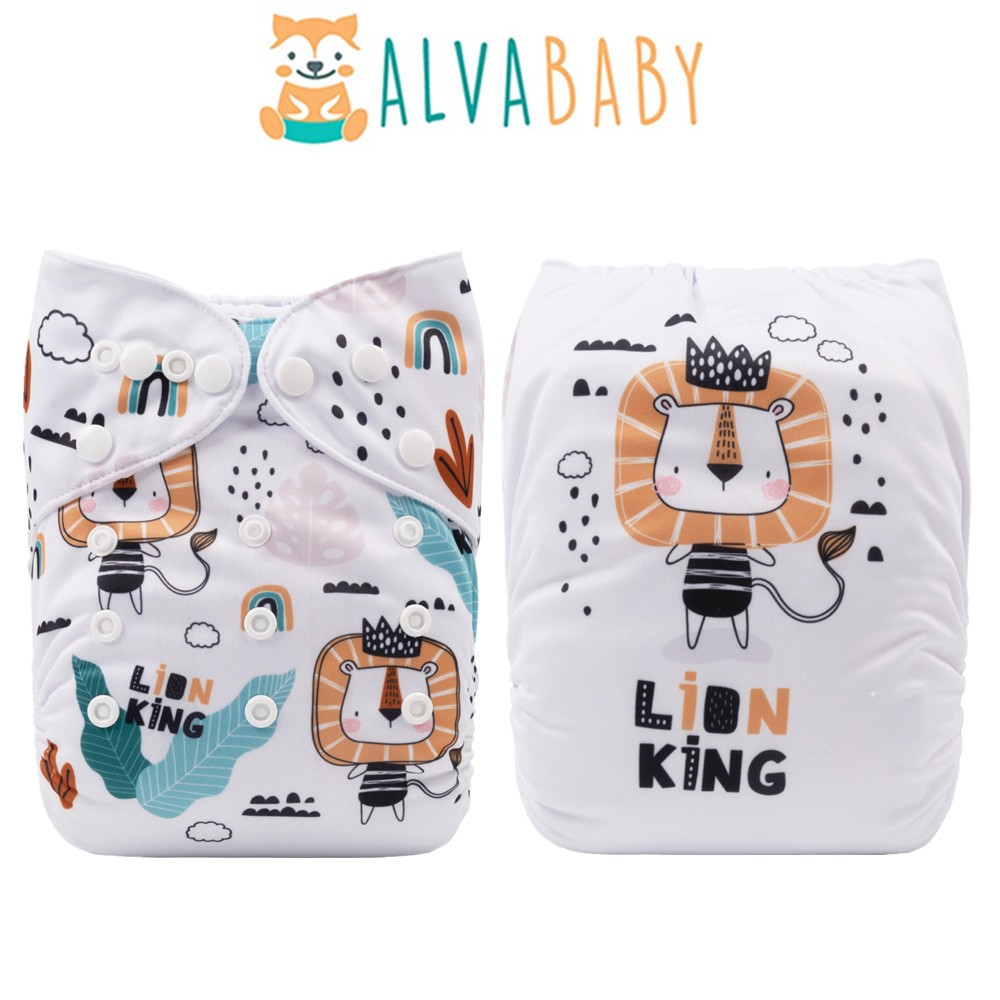 ALVA baby cloth diaper 【shell only】Positioning Printed One Size ...