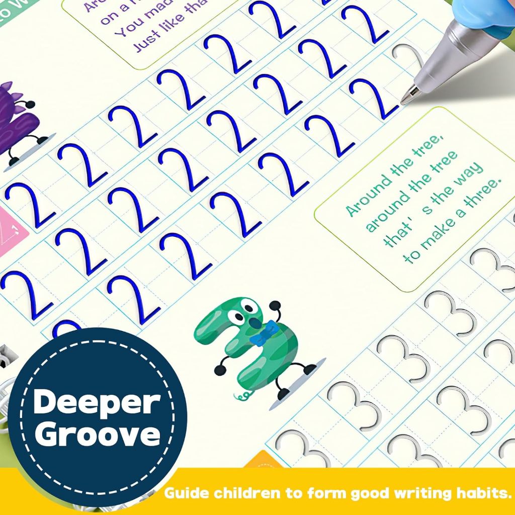 4 PCS Grooved Handwriting Books , Letter Tracing for Kids Grooved ...