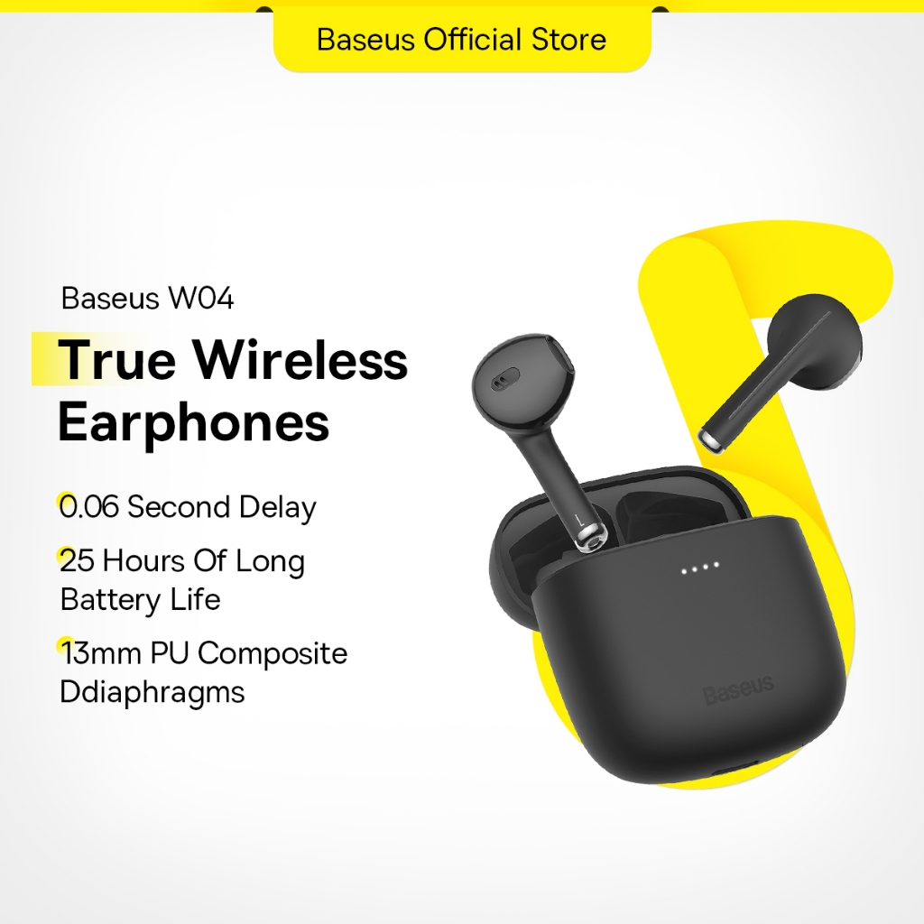 Baseus W04 TWS Bluetooth Earphones Wireless 5.3 | Shopee Malaysia