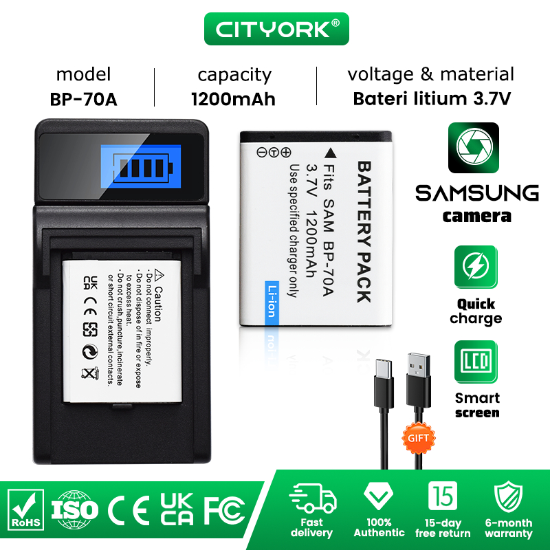 Cityork BP-70A EA-BP70A IA-BP70A BP70A IABP70A Battery & LCD Charger For SAMSUNG AQ100 DV150F ...