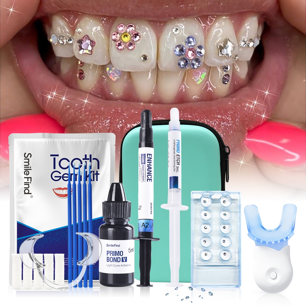 (Ready Stock)DIY Tooth Gem Kit with Curing Light and Glue,Crystals ...