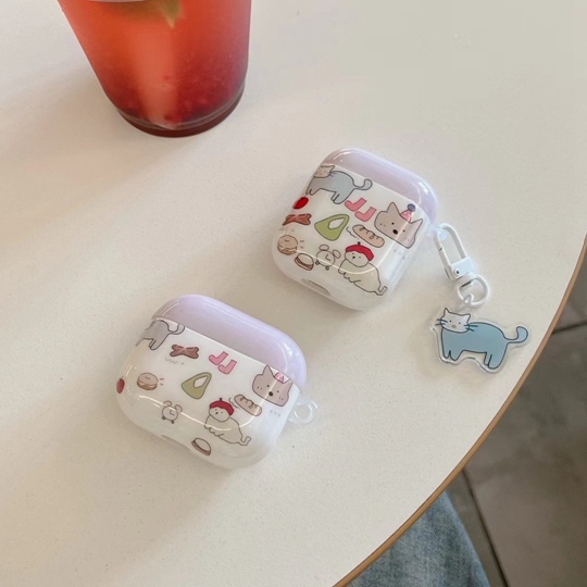 For Airpods gen 3 1 2 pro case Cute cartoon cat wireless bluetooth ...