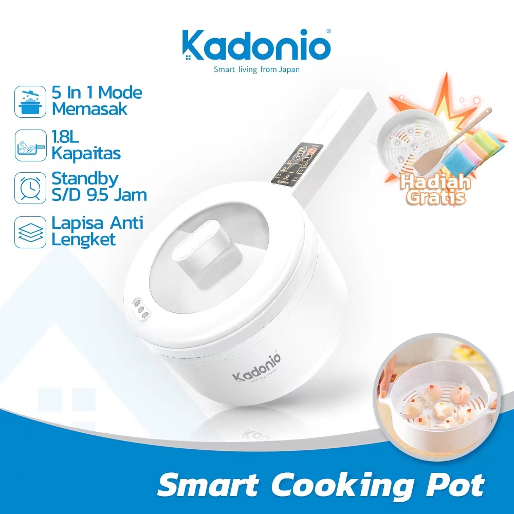【FREE GIFT】KADONIO 電煮鍋 Multifunction Electric Smart Cooking Pot Multi Cooker with Steamer Rice ...