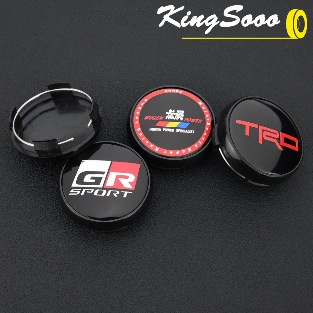 4PCS JDM Clip 60mm Cap Sport Rim GR MUGEN Emblem Wheel Center Caps ...