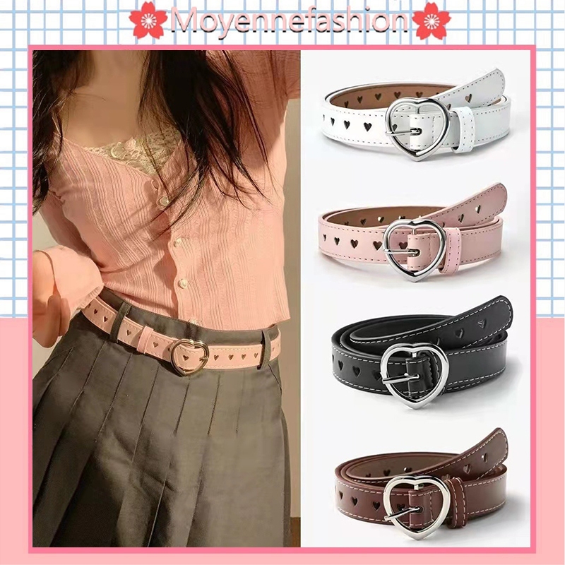 Korean Fashion Creative Peach Heart Buckle Belt Women's Fashion Love ...