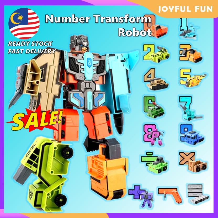 BIG SIZE Number Robots Transforming Action Figure, Number Bots Math ...