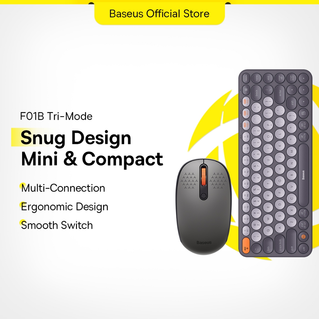 Baseus F01B Tri-Mode Bluetooth Wireless Silent Mouse For Tablet/Laptop ...
