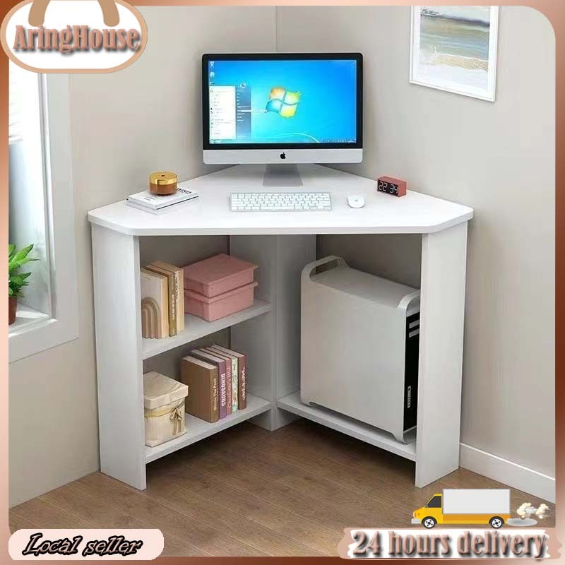 Wooden Triangle Corner Table Computer Table Simple Writing Desk Study ...