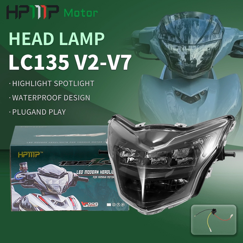 HPMP LC 135 V2~V7 NEW HEADLIGHT LAMPU LC135 LED HEADLAMP SMOKE SUPER BRIGHT LIGHT HIGH YAMAHA ...