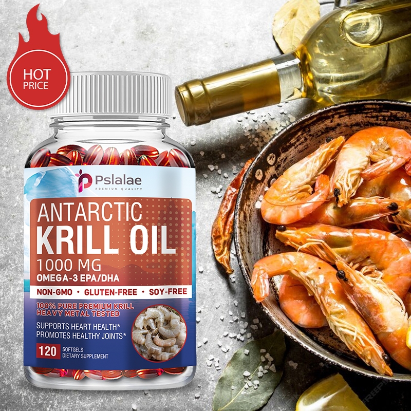 Pslalae ANTARCTIC KRILL OIL 1000 mg 120 Softgels | Provides heart ...