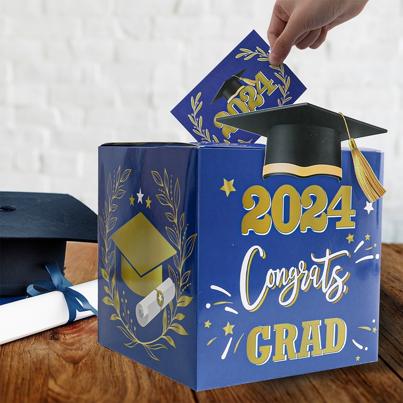 Multicolor Graduation Card Box Graduation Card Holder Foldable ...