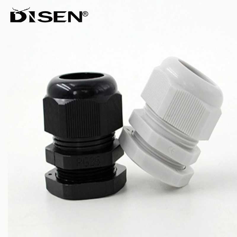1/2/5/10Pcs Waterproof Cable Gland Nylon Joint IP68 PG7-PG48 Plastic Connectors Black White ...
