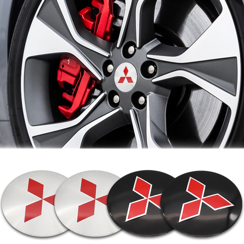 Mitsubishi 4pcs 56mm Car Wheel Center Hub Cap Badge Emblem Decal Wheel ...