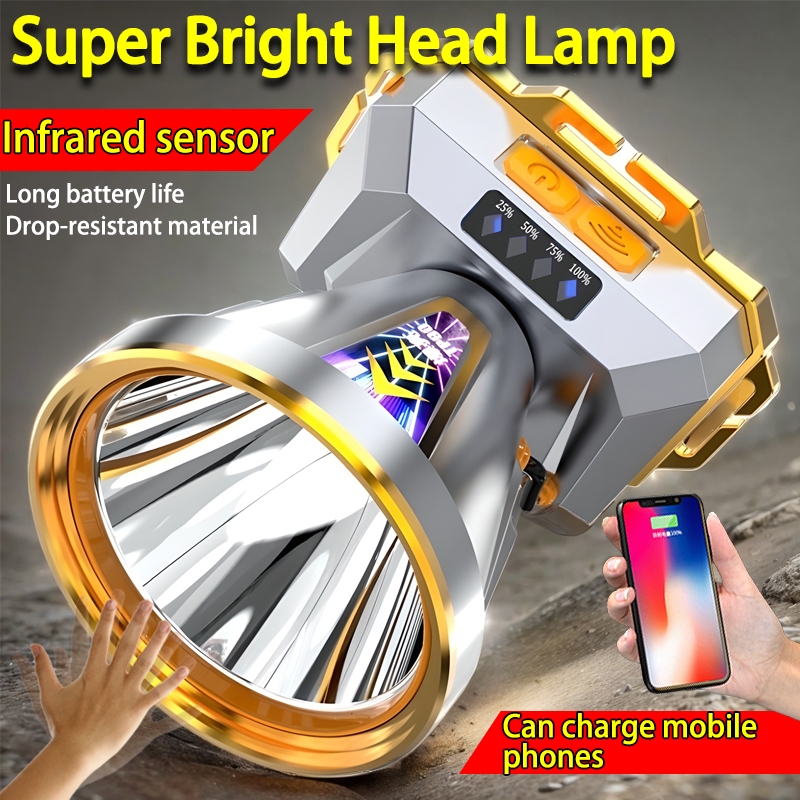 TP90 Infrared induction lampu suluh kepala terang jarak jauh waterproof ...
